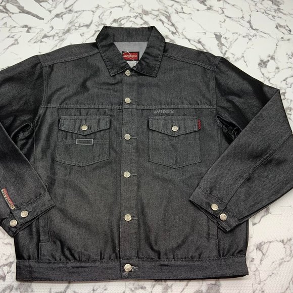 Avirex | Jackets & Coats | Mens Avirex Black Casual Denim Jacket | Poshmark